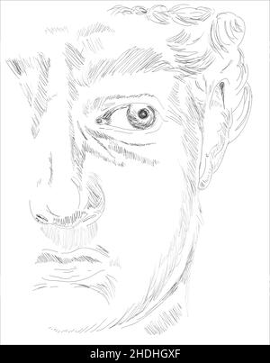 David face of Michelangelos sculpture the biblical hero David vintage ...