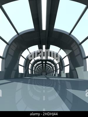 futuristic, passage, corridor, futuristics, passages, corridors ...
