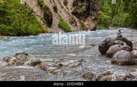 torrent, stone stack, torrents, stone stacks Stock Photo - Alamy