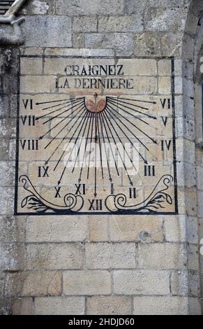 Sundial Clock on the facade of the medieval building Stock Photo - Alamy