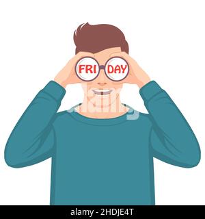 Happy weekend isolated cartoon vector illustrations. Happy couple ...
