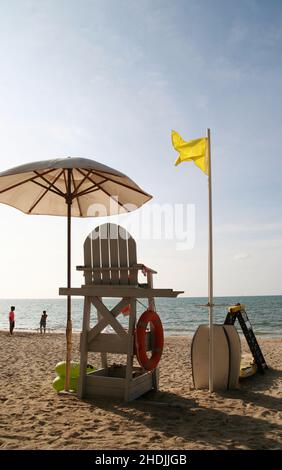 high seat for lifeguards - lifeguard chair Stock Photo - Alamy
