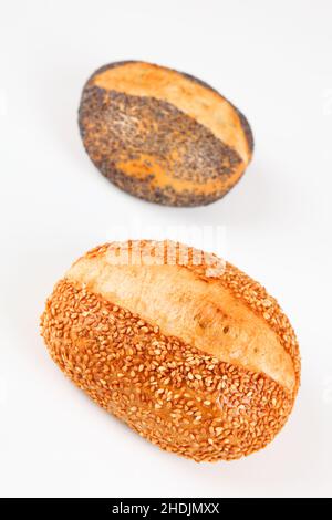 Two buns with poppy Stock Photo - Alamy