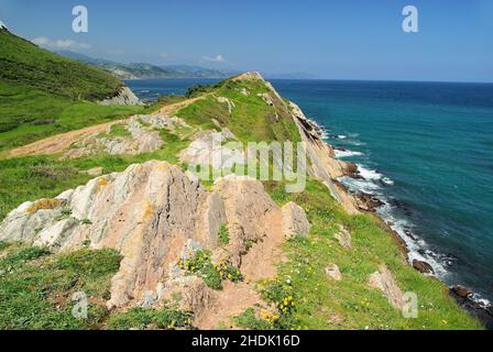 basque provinces, cliff, costa vasca, cliffs, costa vascas Stock Photo ...