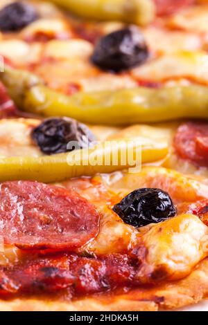 salami, pizza topping, salamis Stock Photo - Alamy