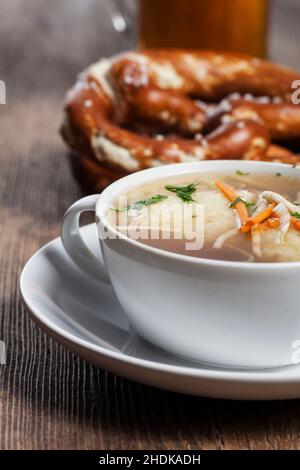 Austrian food specialty: bread dumpling with chanterelle mushroom ...