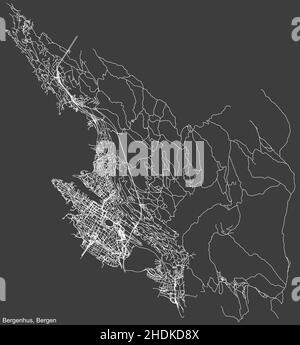 Bergen vector map. Detailed map of Bergen city administrative area ...