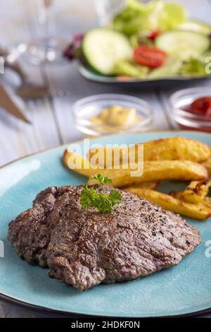 beef steak, lunch, beef steaks, lunch time Stock Photo - Alamy