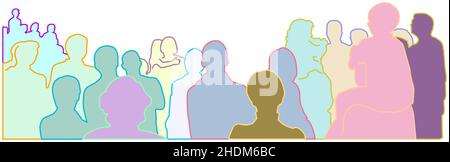 people, human crowd, outline, peoples, crowds, outlines Stock Photo - Alamy