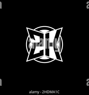 ZH Monogram logo letter with Simple shield crown style design ...