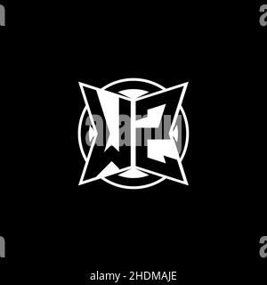 WZ Monogram logo letter with simple modern shape style design template vector isolated on white ...