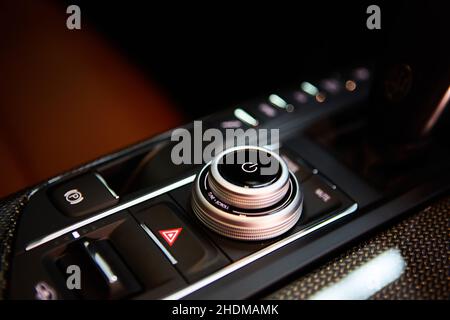 Luxury car tune control panel. Modern car interior Stock Photo - Alamy