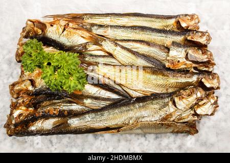 herring, smoked fish, buckling, kippers Stock Photo - Alamy