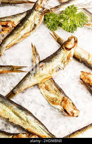 herring, smoked fish, buckling, kippers Stock Photo - Alamy