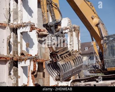 excavator, demolition, demolition work, earth movers, demolitions Stock ...