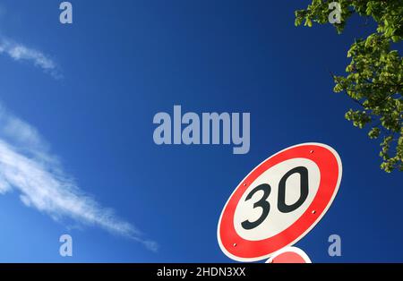 30 kilometers per hour speed limit sign on the street 30 kilometers per ...