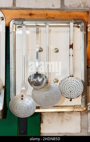 enamel, kitchen tools, enamels Stock Photo - Alamy