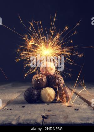 sparkler, chocolate candy, sparklers, chocolate candies Stock Photo - Alamy
