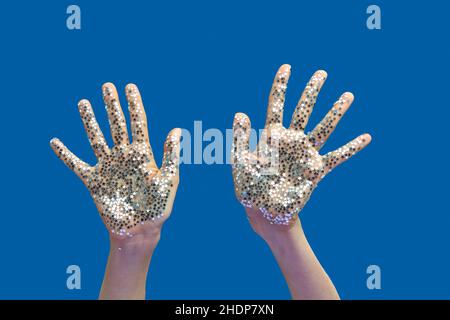 star, glitter, open palm, stars, glitters, glittery, palms Stock Photo ...