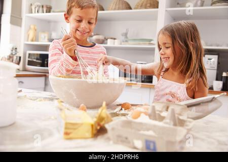child, baking, siblings, children, childs, kid, kids Stock Photo - Alamy