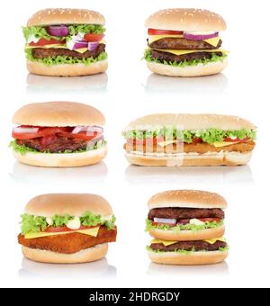 hamburger, collage, burger, burgers, hamburgers, collages Stock Photo ...