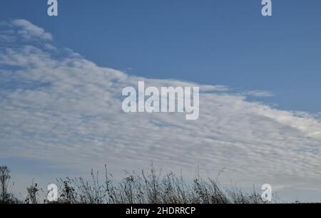 blue sky with thin cloud, suffolk, england Stock Photo - Alamy
