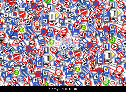 Various objects and symbols of traffic signs. Internal orientation ...