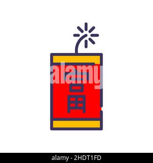 Chinese firecracker with hieroglyph wealth on it. Lunar New Year ...