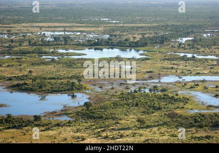 Okavango Delta aerial view, Botswana's stunning landscape Stock Photo ...