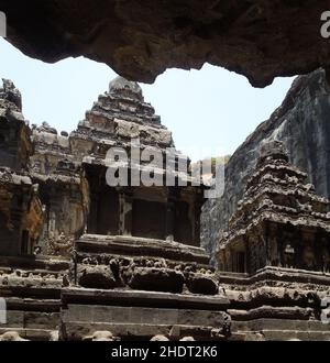 Temple of Ellora caves, the rock-cut temples, AURANGABAD, MAHARASHTRA ...