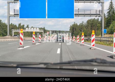 highway, construction site, bottleneck, highways, motorway, motorways ...