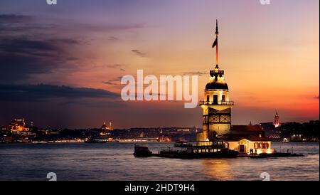 lighthouse, istanbul, leanderturm, lighthouses, istanbuls Stock Photo ...