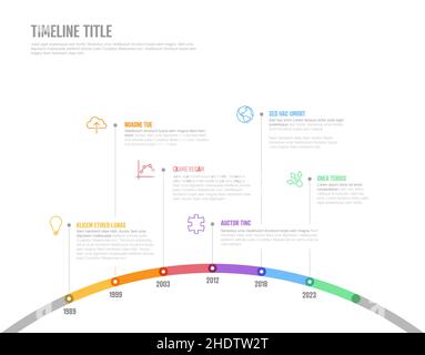 Vector Infographic Company Milestones arc curved Timeline Template ...