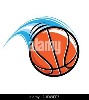 illustration of a fast-moving basketball ball. Icon of a basketball ...