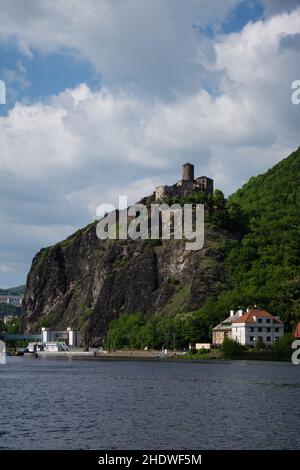 ruins, strekov, schreckenstein, ruin Stock Photo - Alamy