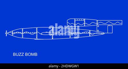 Doodlebug Buzz Bomb Blueprint Stock Photo - Alamy