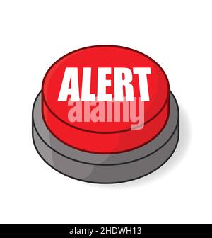 emergency stop button alert isometric icon vector illustration Stock ...