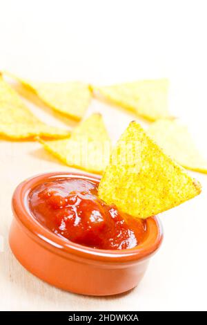 The vertical shot of Mexican cuisine sauces - the Mango mole and Elena ...