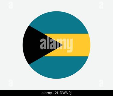 Flag of the Commonwealth of The Bahamas. Round icon. Vector ...