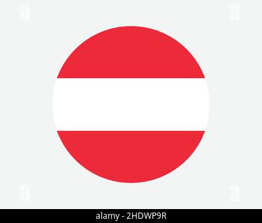 Round flag of Austria. Vector illustration. Button, icon, glossy badge ...