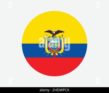 Vector Ecuadorian flag Button. Ecuador flag in glass button style with ...