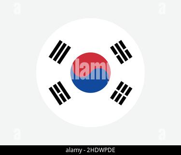 South Korea icon. Round logo with country map and title. Stylish South ...
