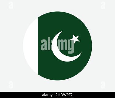 Pakistan Round Circle Flag. Pakistani Circular Button Banner Icon. EPS ...