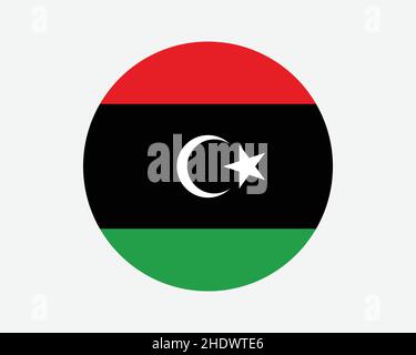 Libya Round Circle Flag. Libyan Circular Button Banner Icon. EPS Vector Stock Vector Image & Art ...