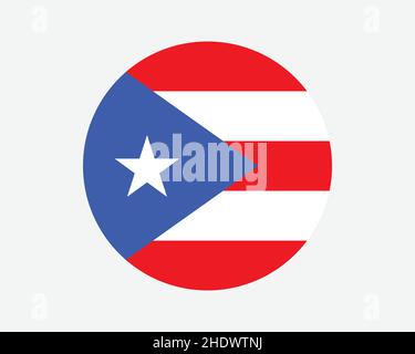 Puerto Rico Round Circle Flag. Puerto Rican Circular Button Banner Icon ...