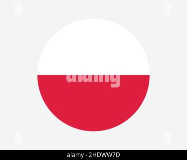 Poland Round Circle Flag. Polish Circular Button Banner Icon. Pole Flag ...