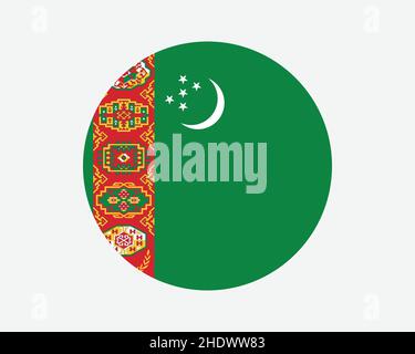 Turkmenistan icon. Round logo with country map and title. Stylish ...