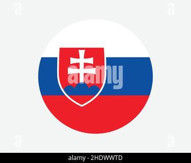 Slovakia Round Circle Flag. Slovak Circular Button Banner Icon. EPS ...