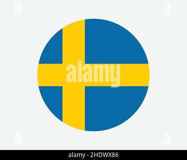 Sweden flag round shape Stock Vector Image & Art - Alamy