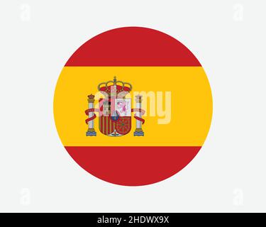 spain national flag Circle button Icon. Simple flag, official colors ...